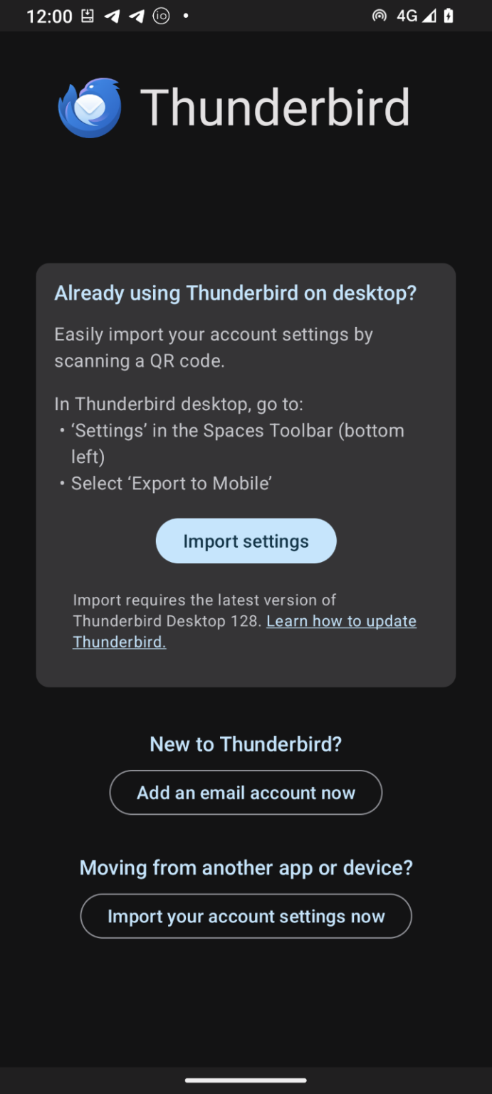 p≡p mail app replaced by Thunderbird - iodé
